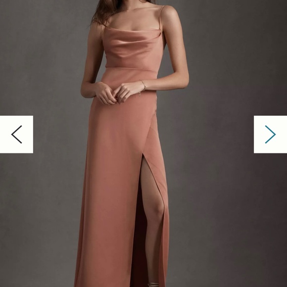 BHLDN | Dresses | Bhldn Remy Cowlneck Fauxwrap Satin Gown | Poshmark